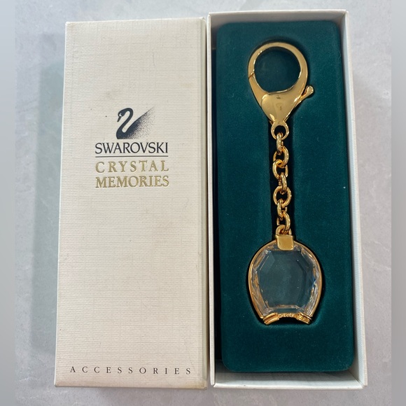 Swarovski | Accessories | Vintage Swarovski Gold Tone Crystal Keychain ...